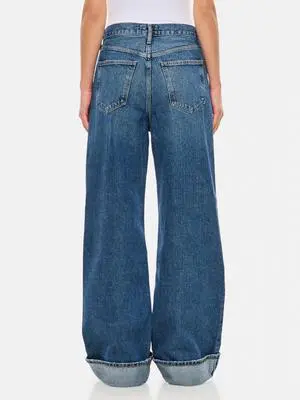 AGOLDE High Rise Wide Leg Jeans - Blue