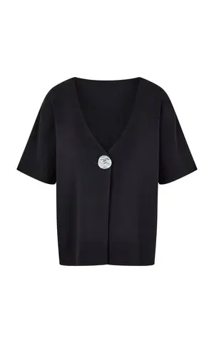 ELCE Buttoned Tencel Top - Black