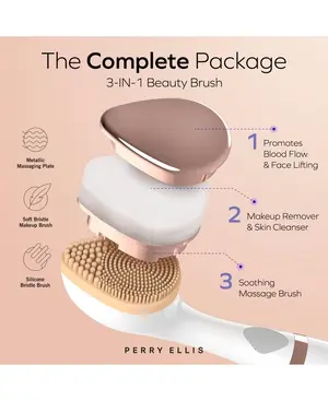 Perry Ellis 3-in-1 Massaging Beauty Brush