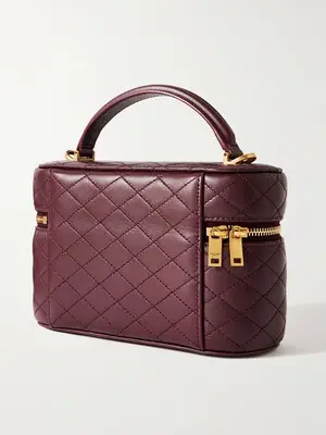 Saint Laurent Gaby Vanity Mini Quilted Leather Shoulder Bag - Burgundy