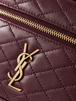 Saint Laurent Gaby Vanity Mini Quilted Leather Shoulder Bag - Burgundy