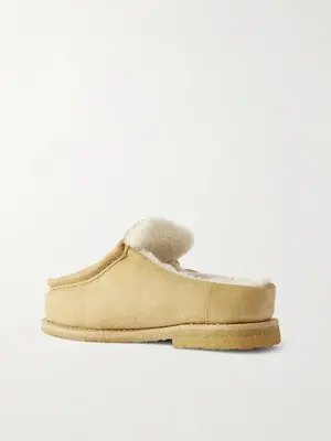 JW Anderson Shearling-lined Suede Loafers - Brown
