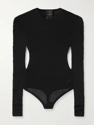 Wardrobe.NYC Rhw Web Wool-blend Fishnet Bodysuit