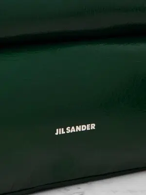 JIL SANDER Small Glossed Crinkled-leather Shoulder Bag