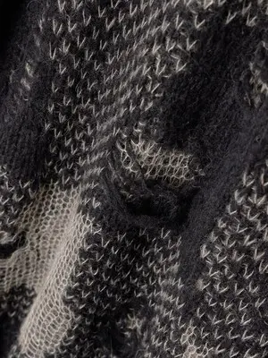 Our Legacy Sonar Distressed Checked Knitted Sweater