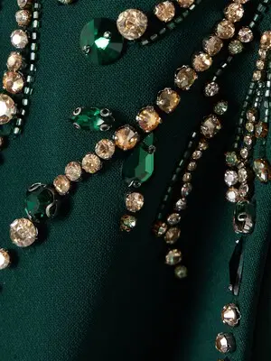 Jenny Packham Embellished Cady Midi Dress