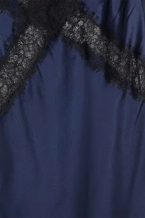 Nicholas Lacetrimmed Silkblend Satin Midi Dress In Navy - 70% Off |  Editorialist