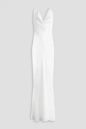 Norma Kamali Draped Satin-crepe Gown