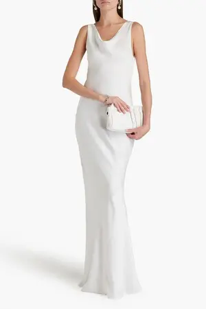 Norma Kamali Draped Satin-crepe Gown