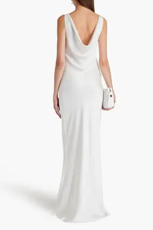 Norma Kamali Draped Satin-crepe Gown