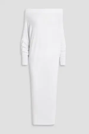 Norma Kamali Off-the-shoulder Stretch-jersey Maxi Dress - White
