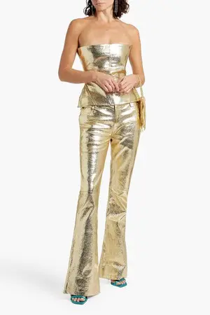 Retrofete Lunx Metallic Textured Leather Pants