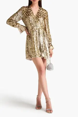Simkhai Camryn Metallic Fil Coupé Mini Dress - Gold