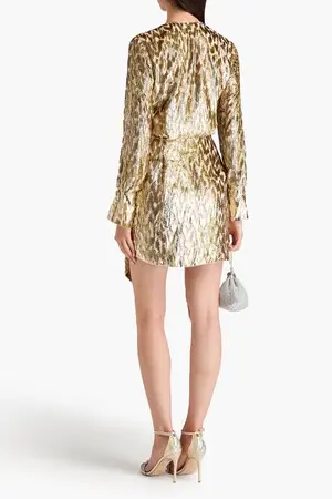 Simkhai Camryn Metallic Fil Coupé Mini Dress - Gold