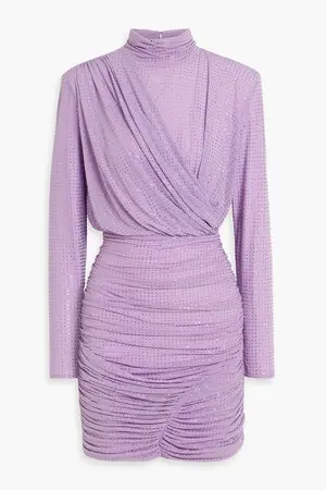 Simkhai SIMKHAI Abrah Crystal-Embellished Mini Dress - Lavender