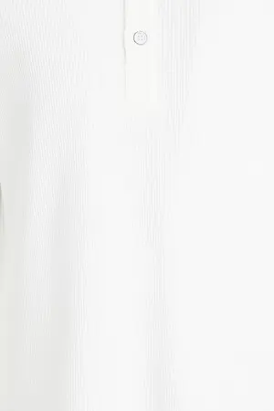 Rag & Bone Waffleknit Cotton Henley Tshirt - Ivory