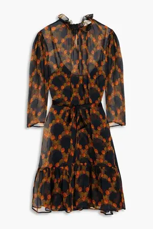 Saloni Melody Ruffled Printed Mini Dress
