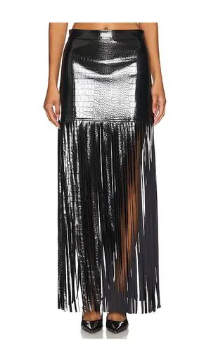 OSIS STUDIO Libby Embossed Faux Leather Skirt