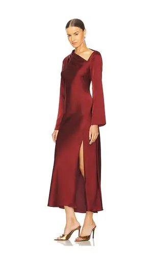 Astr The Label Catriona Asymmetrical Satin Dress
