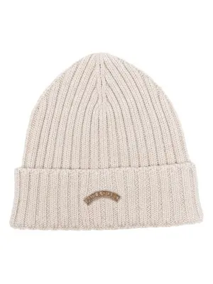 Paul & Shark Paul & Shark Logo-Patch Beanie Neutrals
