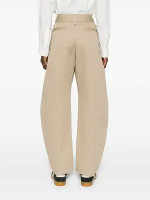 LEMAIRE Belted Tapered Trousers - Neutrals