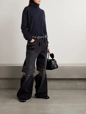 MAISON MARGIELA Wool And Cashmere-blend Turtleneck Bodysuit - Blue