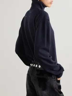 MAISON MARGIELA Wool And Cashmere-blend Turtleneck Bodysuit - Blue