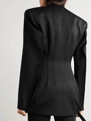 Wardrobe.NYC Rhw Double-breasted Twill Mini Dress - Black