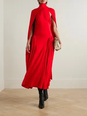 16Arlington Rao Cape-effect Stretch-jersey Midi Dress