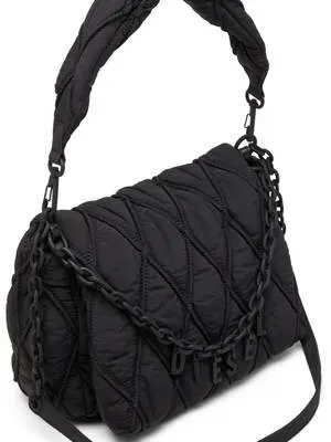 DIESEL® Charm-d Shoulder Bag In Quilted Nylon - Black