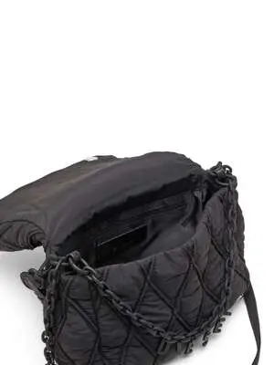DIESEL® Charm-d Shoulder Bag In Quilted Nylon - Black