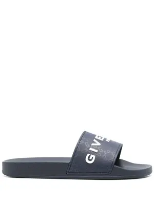Givenchy Monogram Slide Sandals - Blue