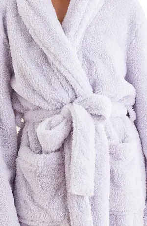 PAPINELLE Cosy Plush Mid Length Robe - Misty Lilac