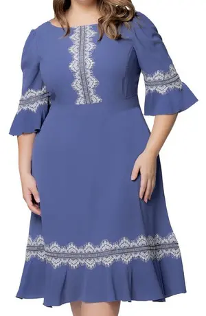 KIYONNA Villa Lace-trim Cocktail Dress