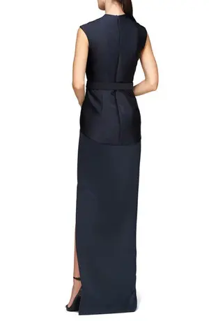 KAY UNGER Bronwyn Belted Column Gown