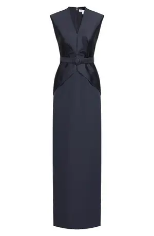 KAY UNGER Bronwyn Belted Column Gown