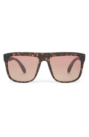 Toms Jett 58mm Shield Sunglasses - Matte Blonde Tortoise W Violet