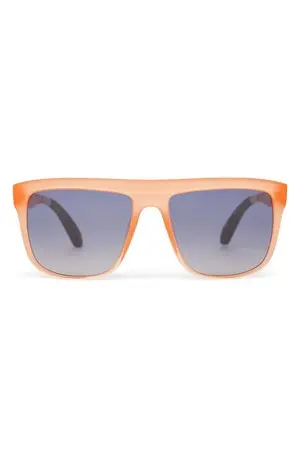 Toms Jett 58mm Shield Sunglasses - Peach Crystal Fade/ Blue