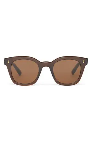 Toms Rome 49mm Square Sunglasses - Cacao Crystal/ Solid Brown