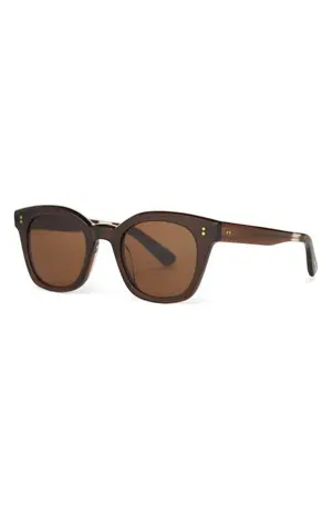 Toms Rome 49mm Square Sunglasses - Cacao Crystal/ Solid Brown