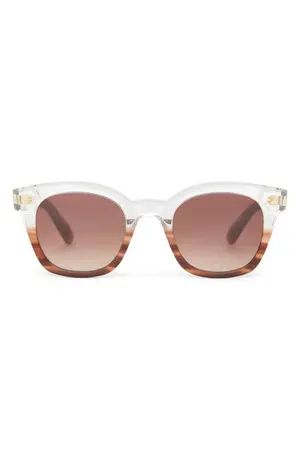 Toms TOMS Rome 49mm Square Sunglasses Mocha Striated Fade/ Brown