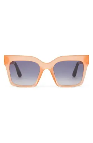Toms Adelaide 52mm Gradient Square Sunglasses - Peach Crystal Fade / Blue