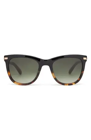 Toms Victoria 53mm Square Sunglasses - Black Tort Fade/ Shiny Gold