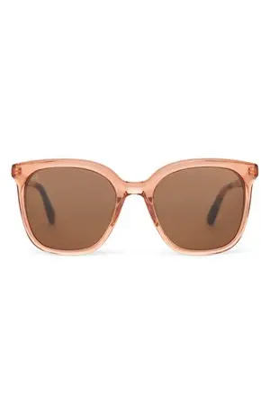 Toms Charmaine 54mm Square Sunglasses - Apricot Crystal/ Solid Brown