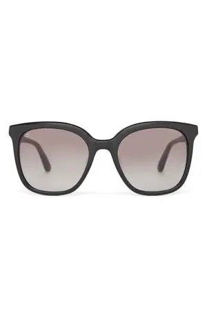Toms Charmaine 54mm Square Sunglasses - Shiny Black/ Dark Grey