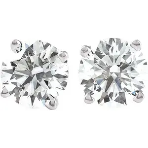 BLISS DIAMOND Certified 4 Ct Tw Round Lab Grown Ideal Cut Screw Back Studs 14k Gold - 14k White Gold