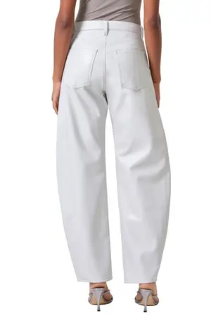 AGOLDE Luna Pieced High-waist Barrel-leg Leather-blend Pants