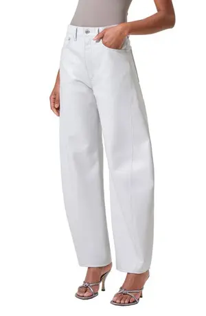 AGOLDE Luna Pieced High-waist Barrel-leg Leather-blend Pants