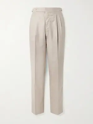 STOFFA Straight-leg Pleated Cashmere Trousers