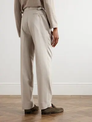 STOFFA Straight-leg Pleated Cashmere Trousers